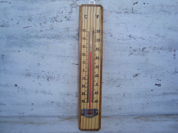 Vintage Thermometer Wood Old Thermometer Wooden | Etsy