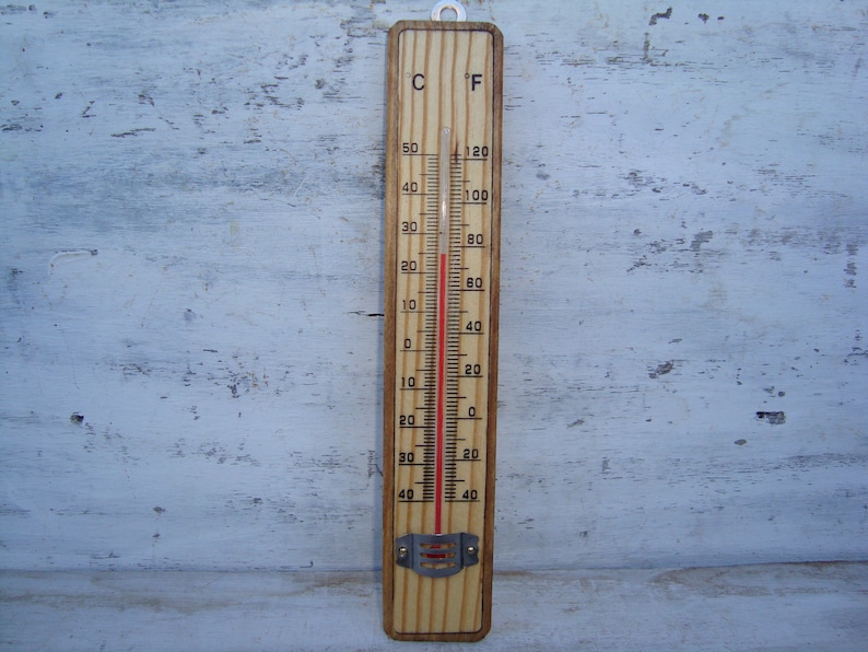 Vintage Thermometer Wood Old Thermometer Wooden - Etsy