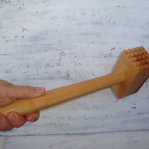 Vintage Wooden - Wood Hammer for Steaks - A Wooden Hammer for Meat ...