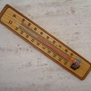 Vintage Thermometer Wood Thermometer Wooden Thermometer | Etsy