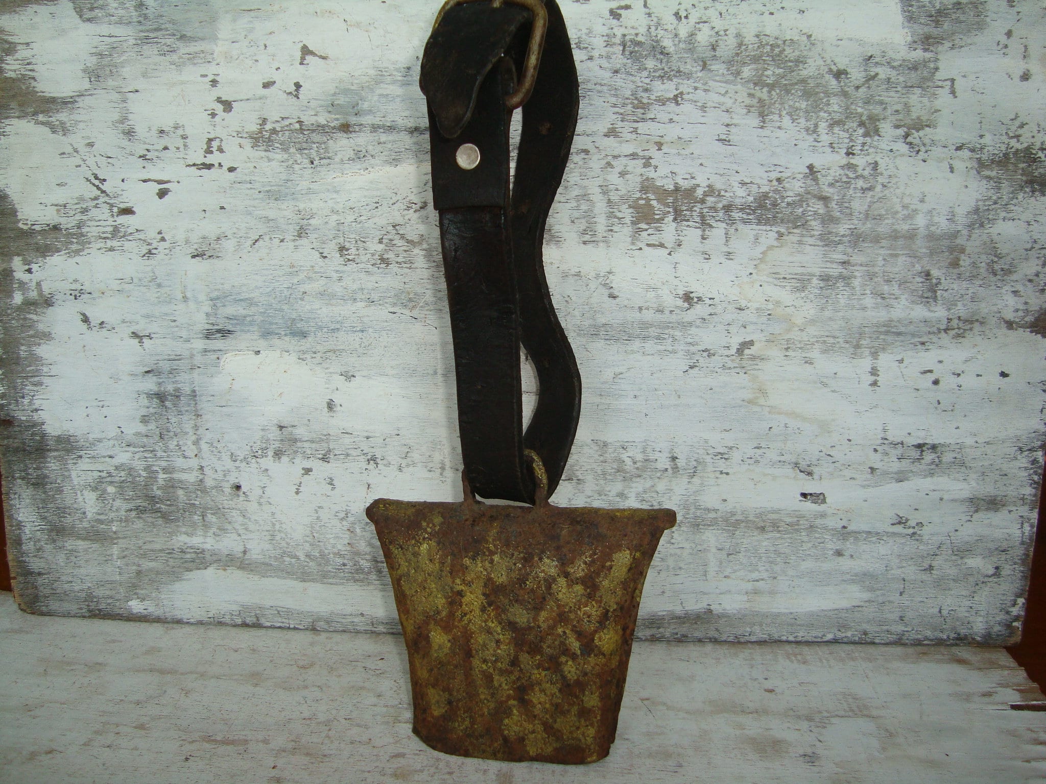 Vintage Cow Bell, Large Cow Bell With Strap, Handmade Primitive Bell ...