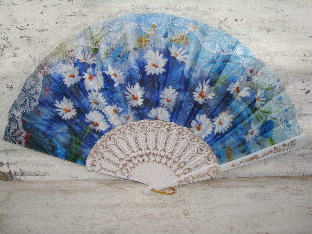 Elegant, Beautiful Design Hand Fan, Hand Held Fan, Spanish Style Fan ...