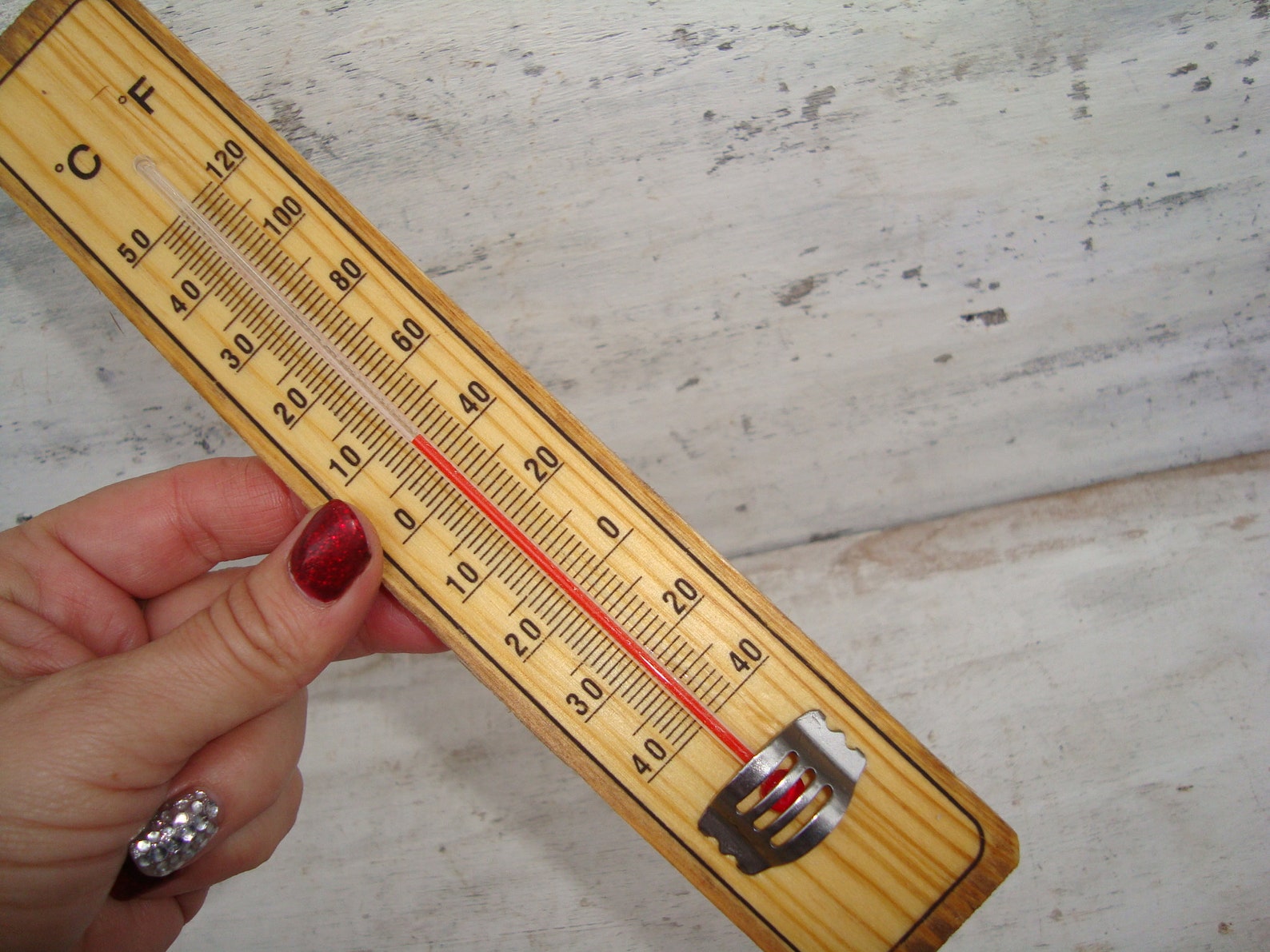 Vintage thermometer wood thermometer wooden thermometer | Etsy