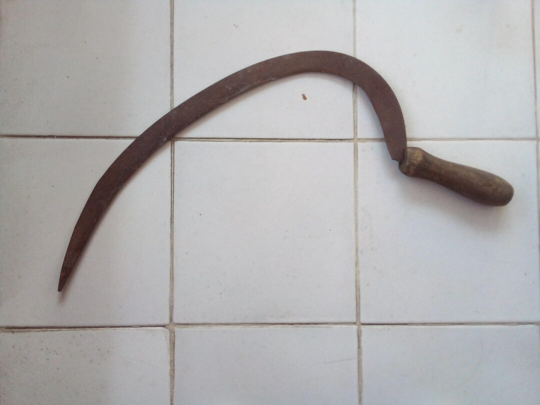 Primitive Hand Sickle/vintage Farmhouse Tools/ Wooden Harvest Tool With ...
