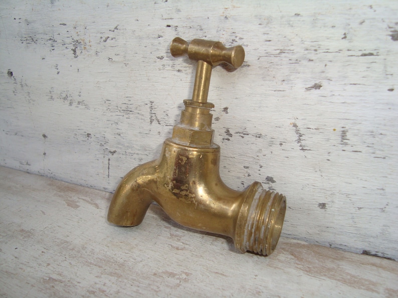 Vintage Brass Water Tap - Old Water Tap 1960s - Vintage Brass Water ...