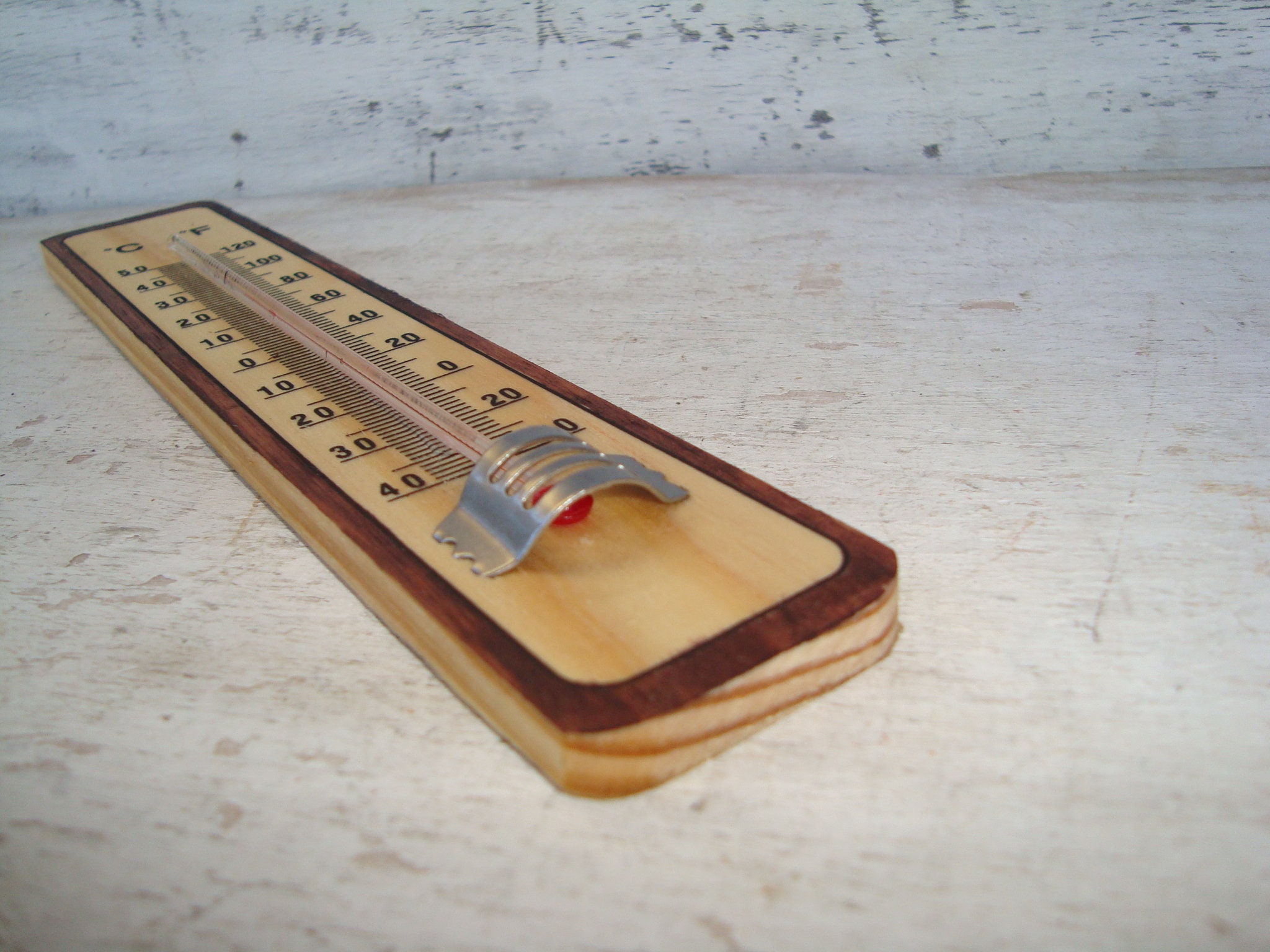 Vintage Thermometer Wood Old Thermometer Wooden - Etsy