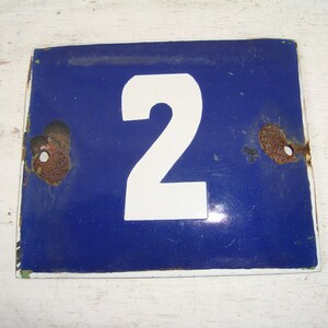 Vintage Enameled House Number - Street House Number 2 - Door Gate Plate ...