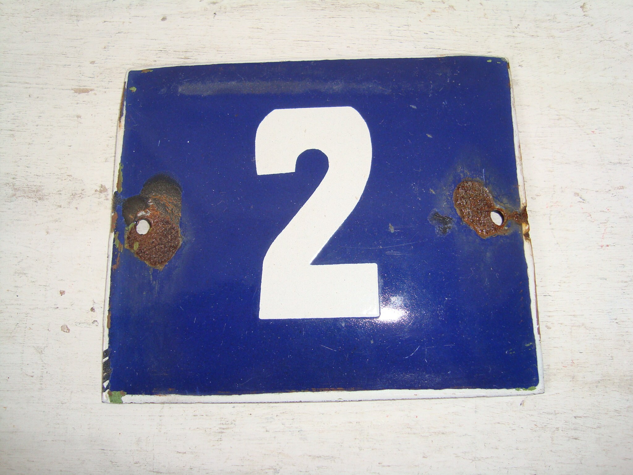 Vintage Enameled House Number - Street House Number 2 - Door Gate Plate ...