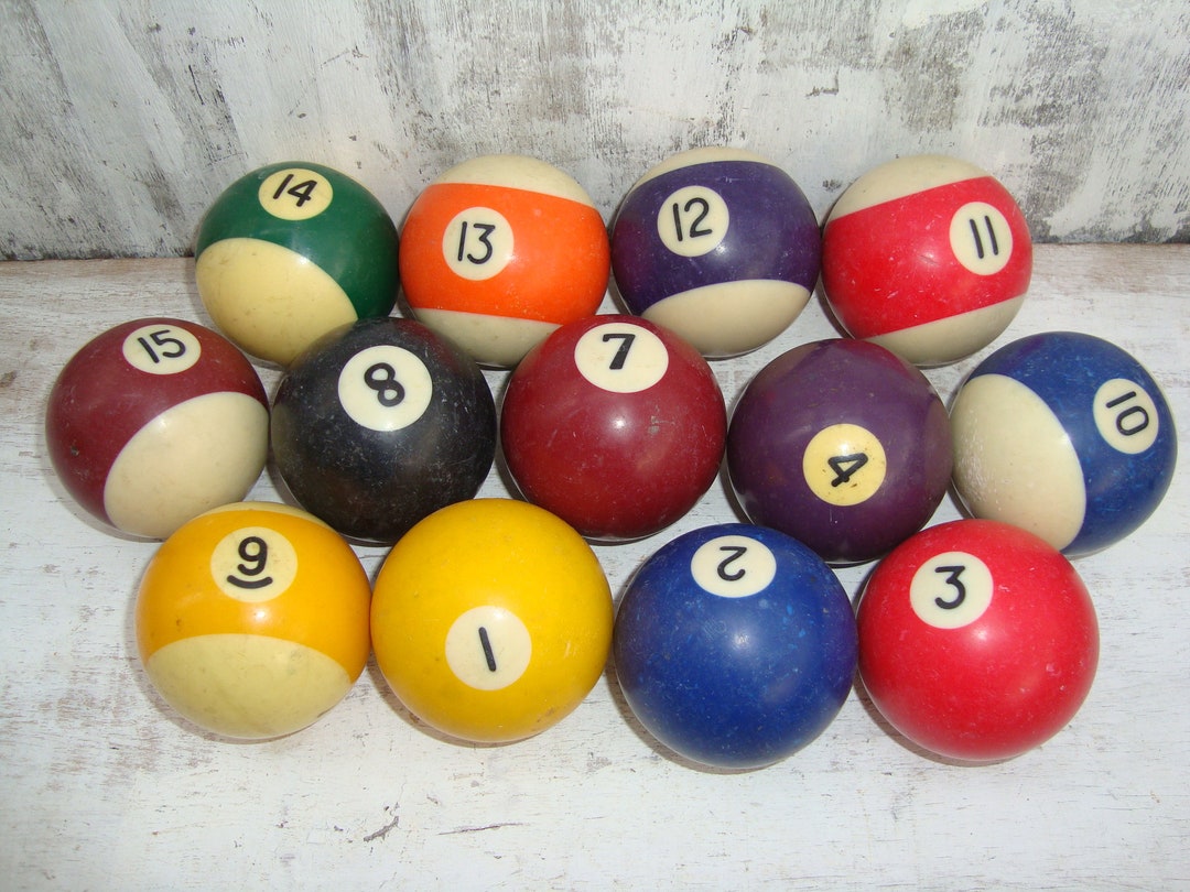 Vintage Pool Balls, Billiard Balls,set of 13 - Etsy