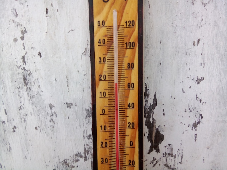 Vintage Thermometer Thermometer Wooden Thermometer Indoor Thermometer ...
