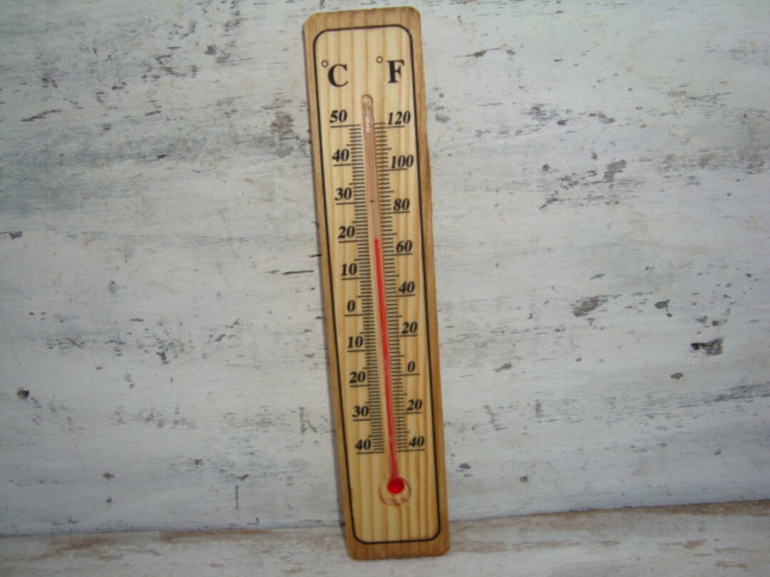 Vintage Thermometer - Wood Old Thermometer - Wooden Thermometer ...