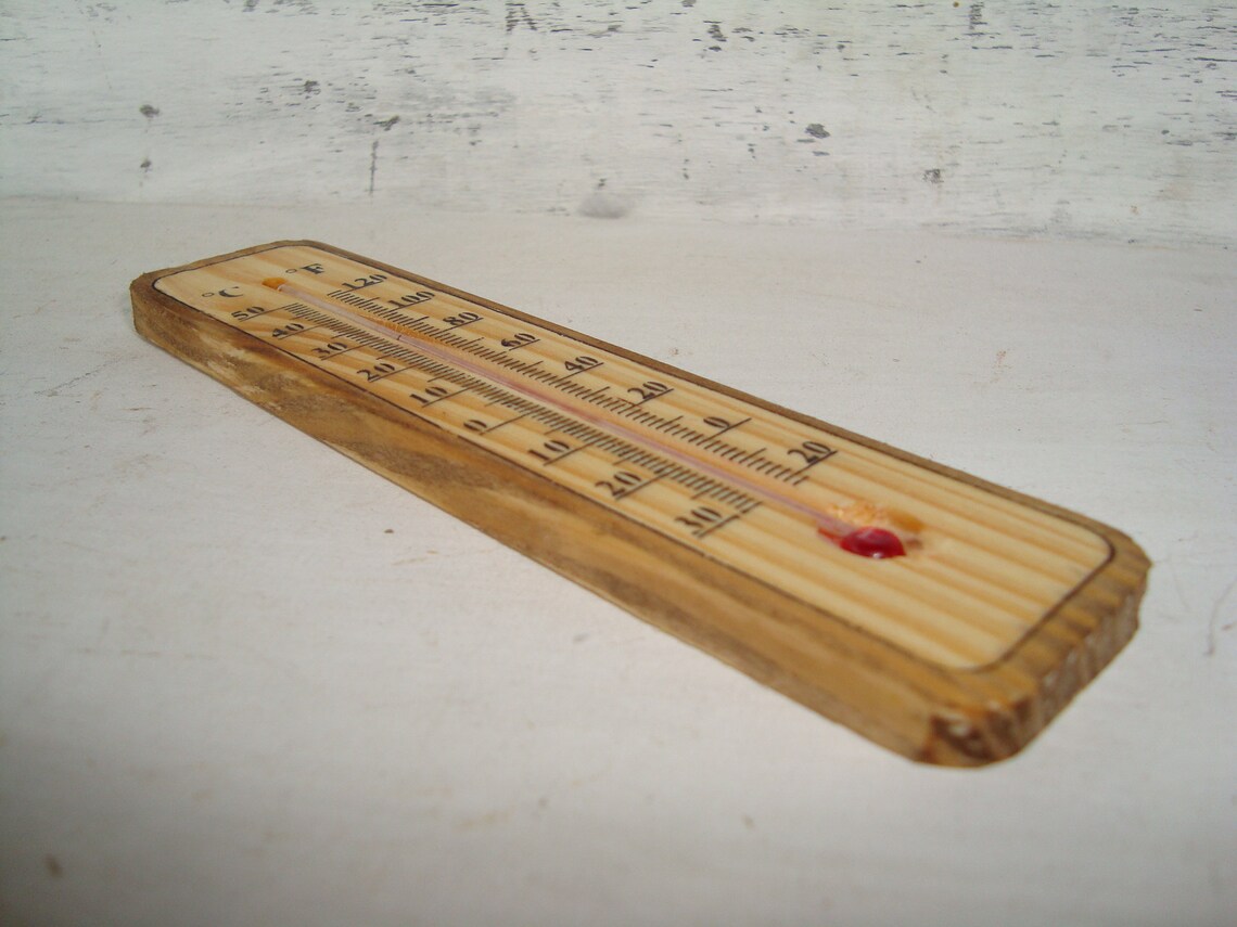 Vintage Thermometer Thermometer Wooden Thermometer - Etsy