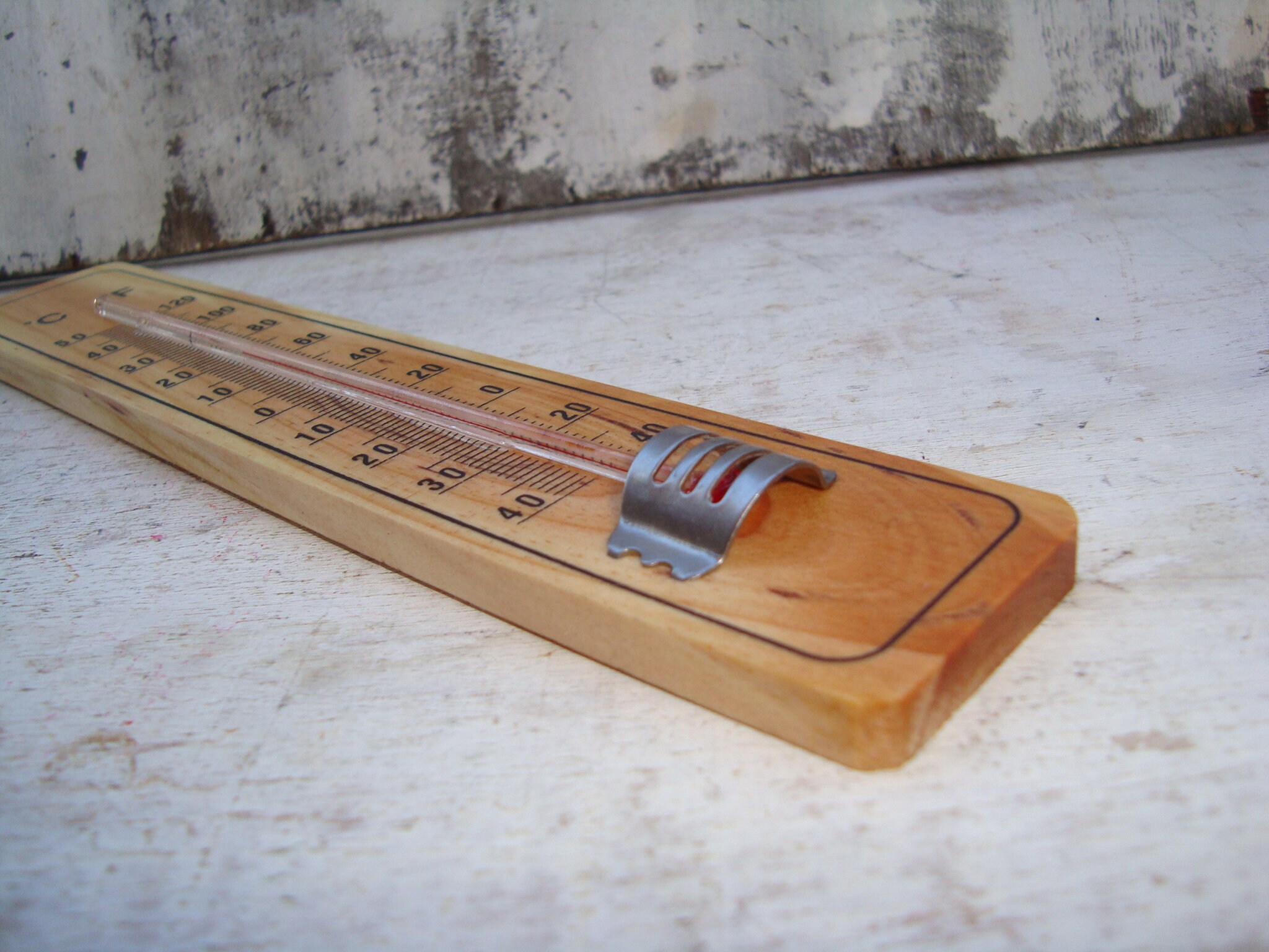 Vintage Thermometer Wood Old Thermometer Wooden - Etsy