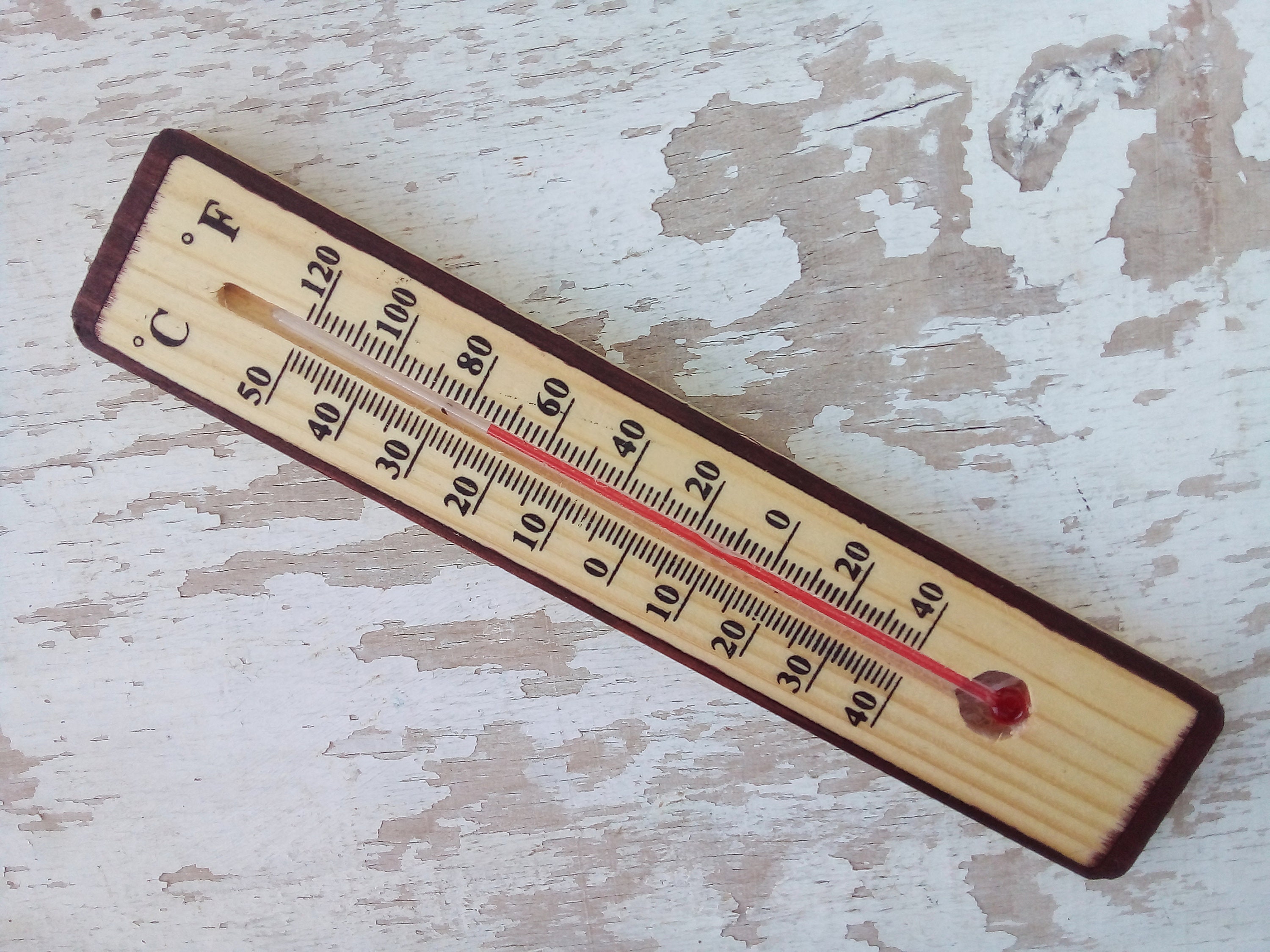 Vintage Thermometer Wood Old Thermometer Wooden - Etsy