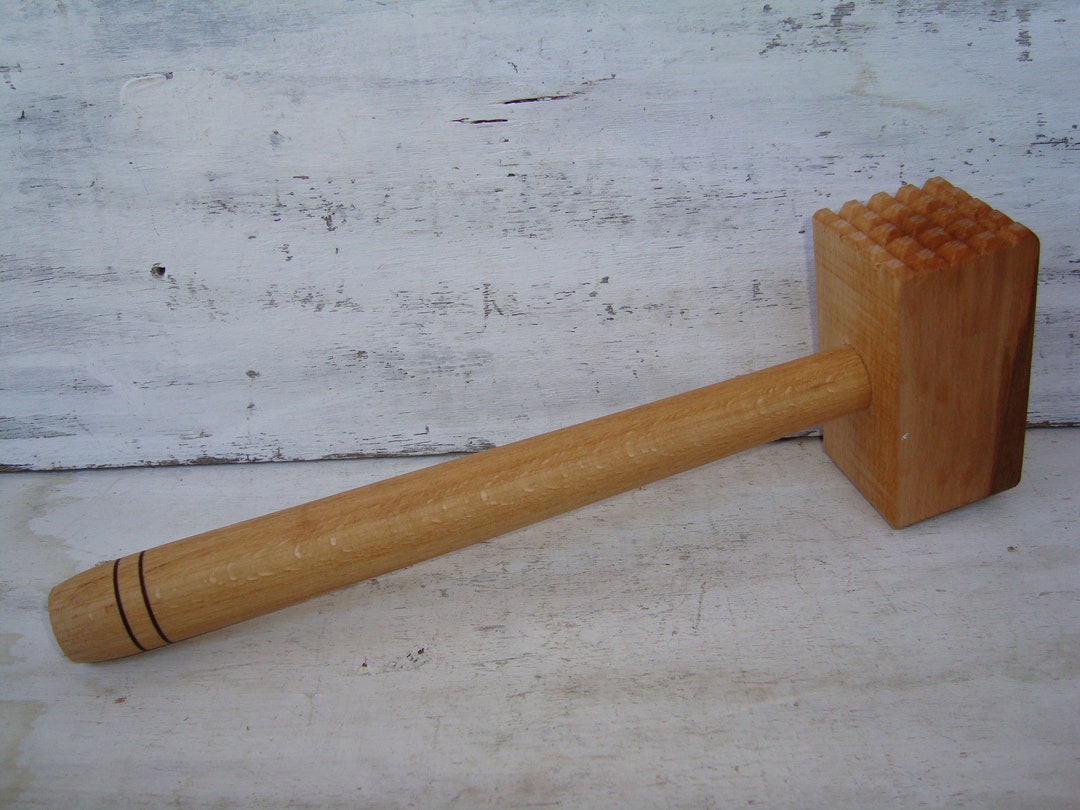 Vintage Wooden - Wood Hammer for Steaks - A Wooden Hammer for Meat ...