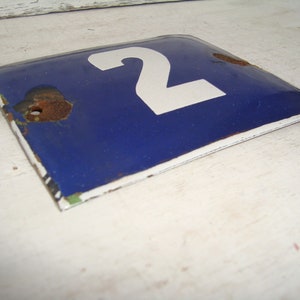 Vintage Enameled House Number - Street House Number 2 - Door Gate Plate ...