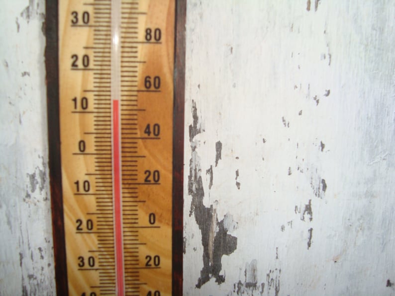 Vintage Thermometer - Wood Old Thermometer - Wooden Thermometer ...