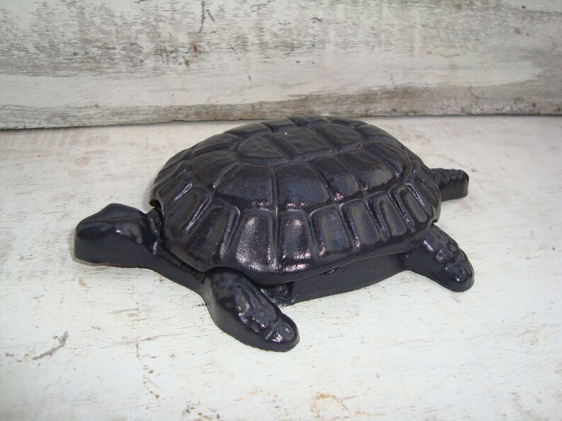 Vintage Metal Turtle metal Ashtray Turtle Shell Aged Metal - Etsy