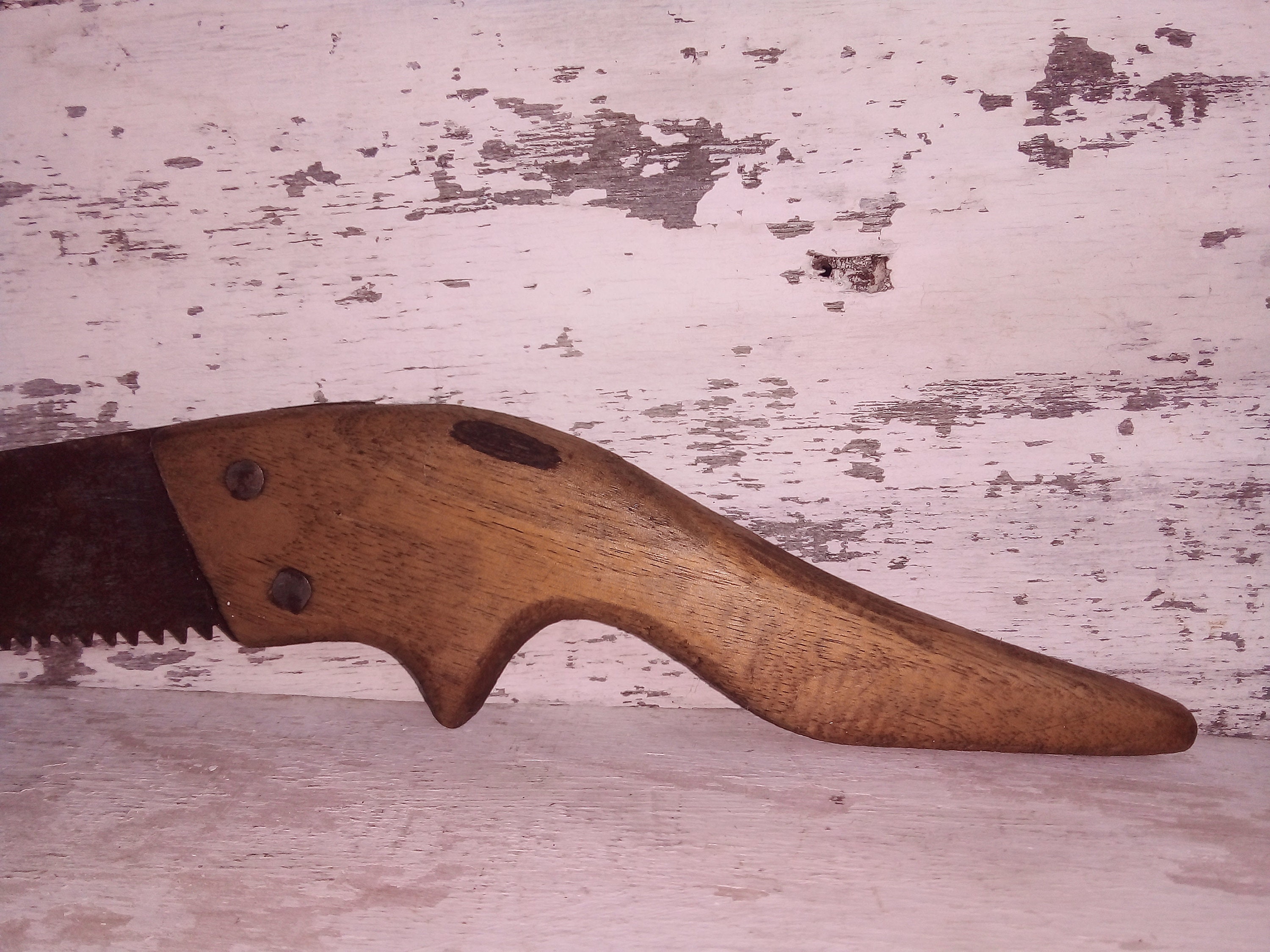 Vintage Hand Saw Beautiful Rustic Wooden Handle Iron Saw - Etsy