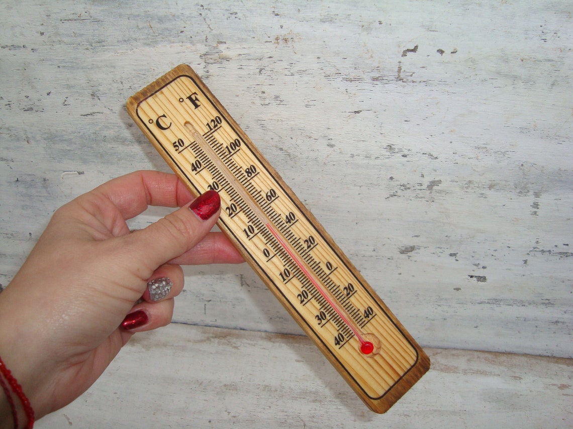 Vintage Thermometer Thermometer Wooden Thermometer Indoor Thermometer ...