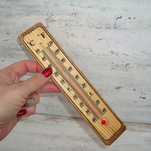 Vintage Thermometer - Thermometer - Wooden Thermometer - Indoor ...