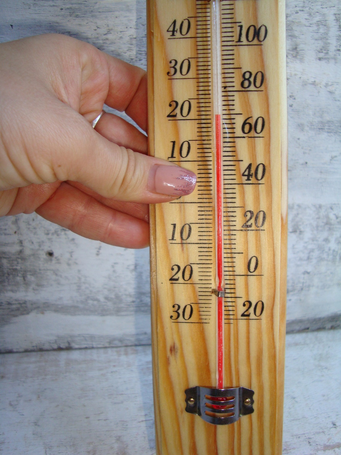 Vintage Thermometer Wood Old Thermometer Wooden Thermometer Indoor ...
