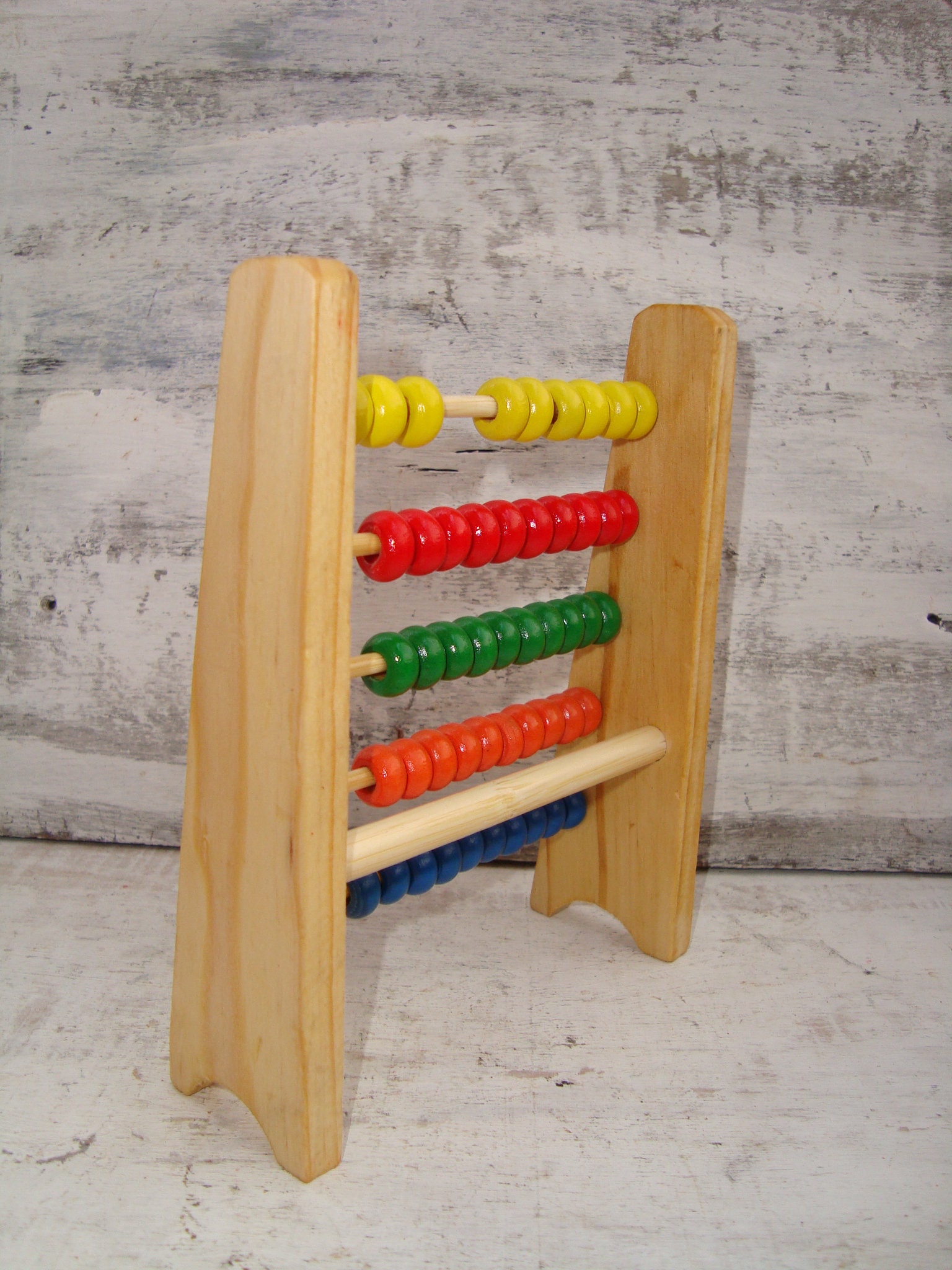 Vintage Wooden Abacus, Children Calculator, Wooden Beads, Colorful ...