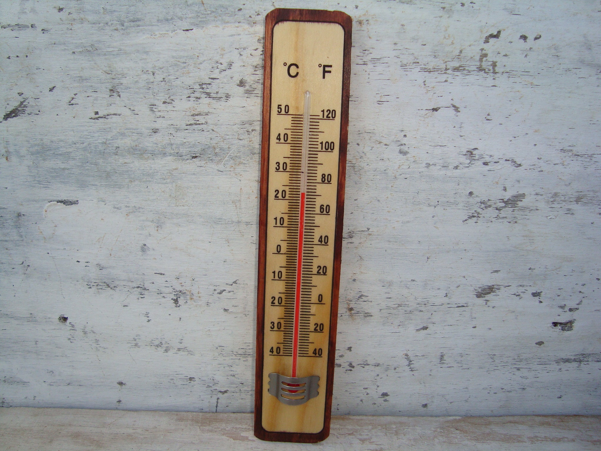 Vintage Thermometer Wood Old Thermometer Wooden - Etsy