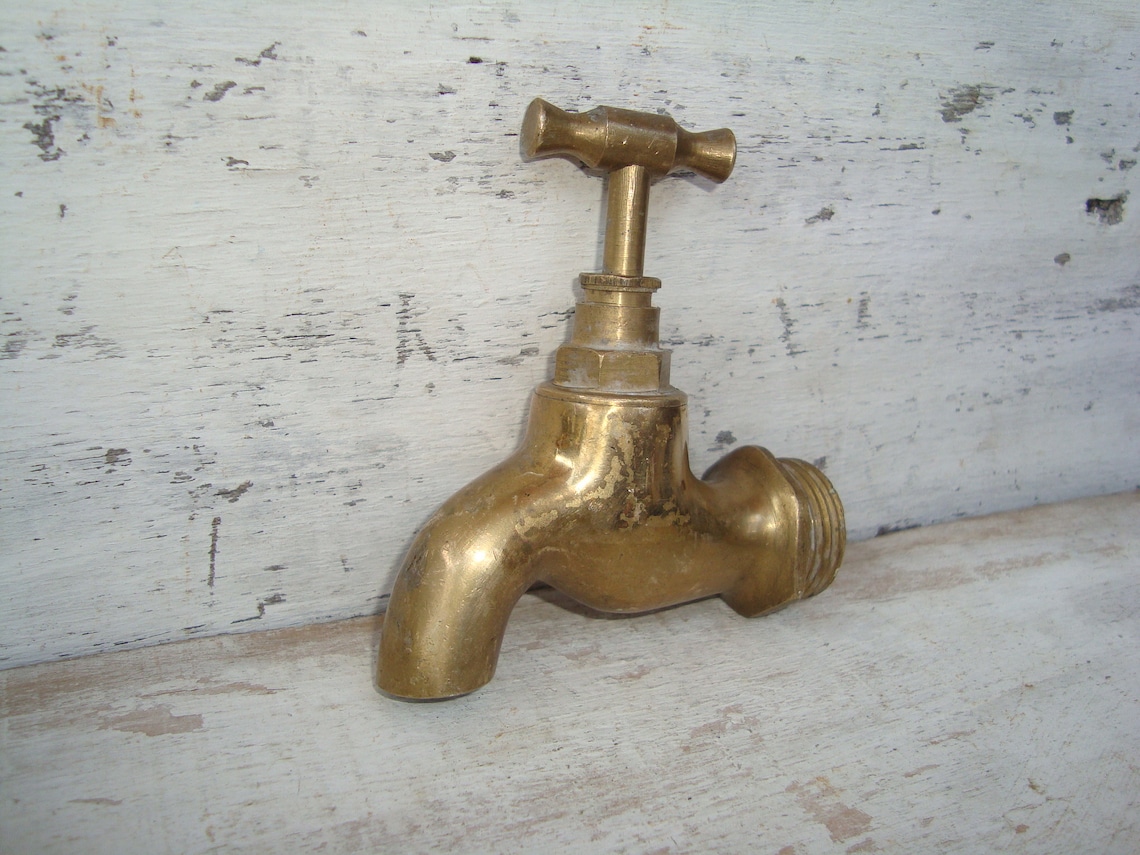 Vintage Brass Water Tap - Old Water Tap 1960s - Vintage Brass Water ...
