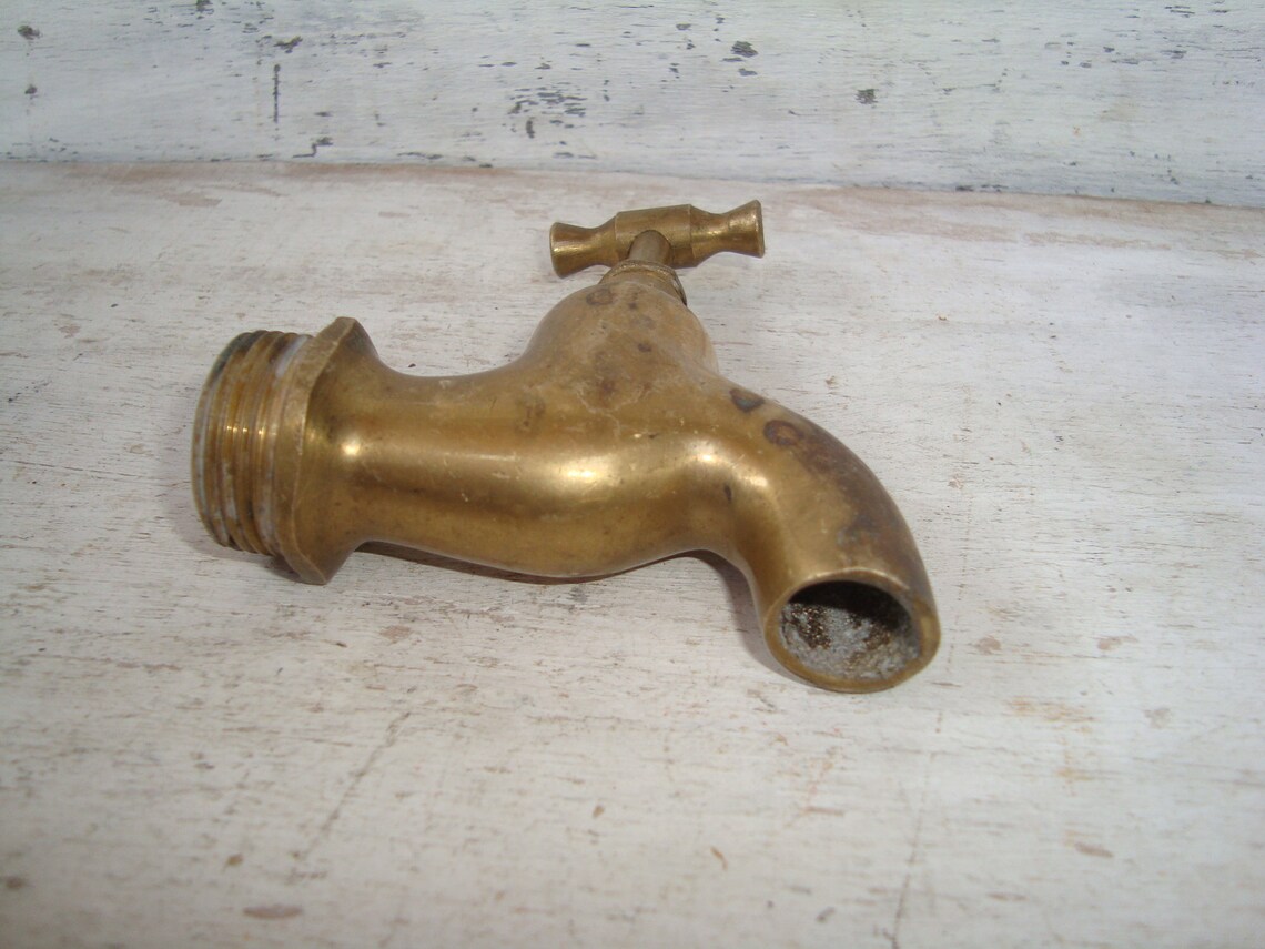 Vintage Brass Water Tap - Old Water Tap 1960s - Vintage Brass Water ...