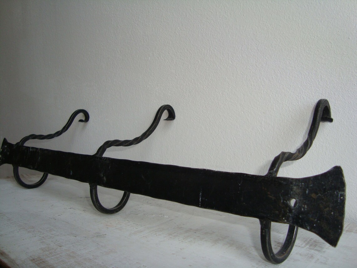 Vintagewrought Iron Hanger Hanger Hand-wrought Hanger Wall | Etsy