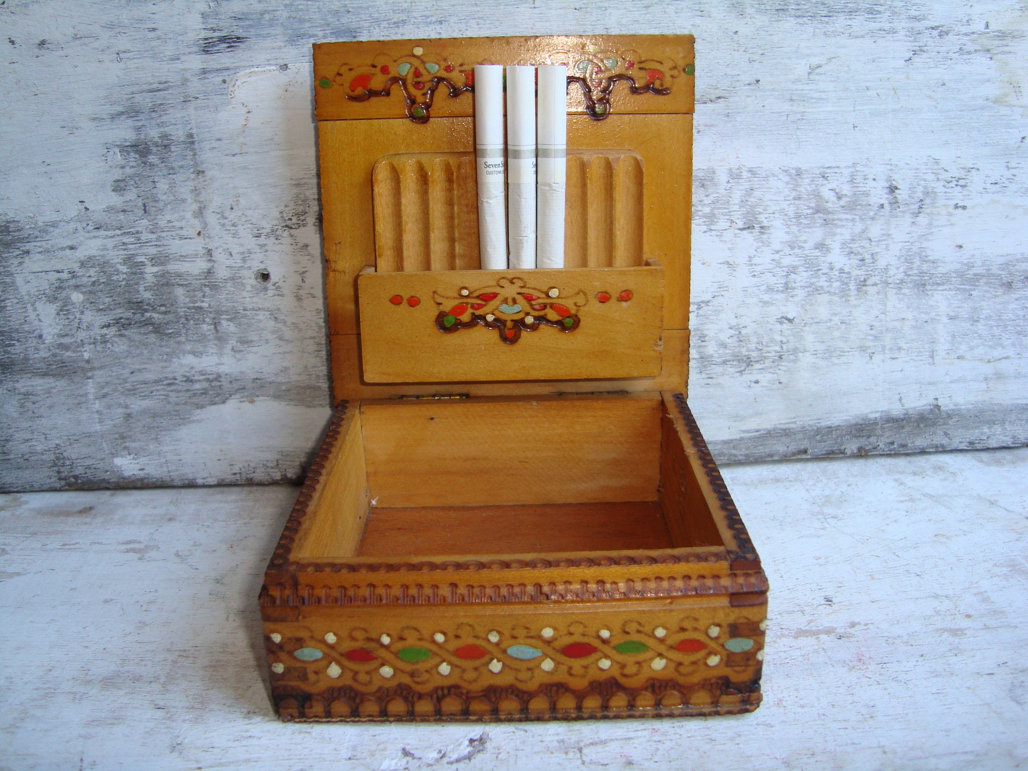 Wood Cigarette Box Large Cigarette Box Cigarette Box - Etsy