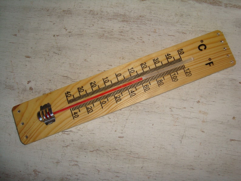Vintage Thermometer Wood Old Thermometer Wooden - Etsy