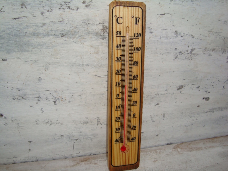 Vintage Thermometer Thermometer Wooden Thermometer Indoor Thermometer ...