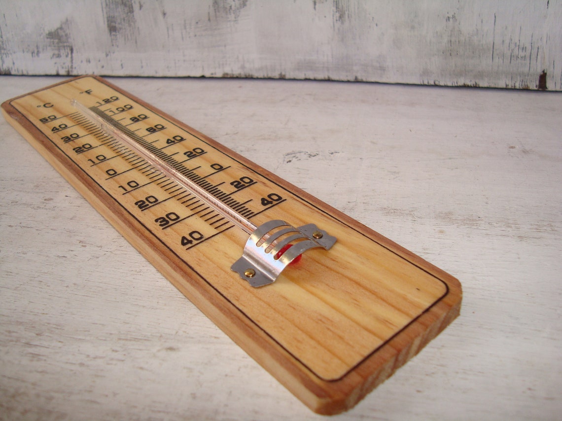 Vintage Thermometer Thermometer Wooden Thermometer - Etsy