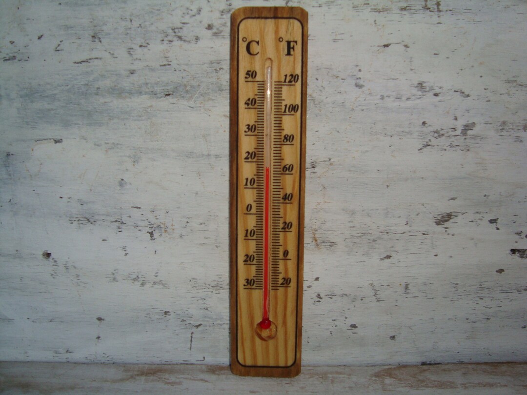 Vintage Thermometer - Wood Old Thermometer - Wooden Thermometer ...
