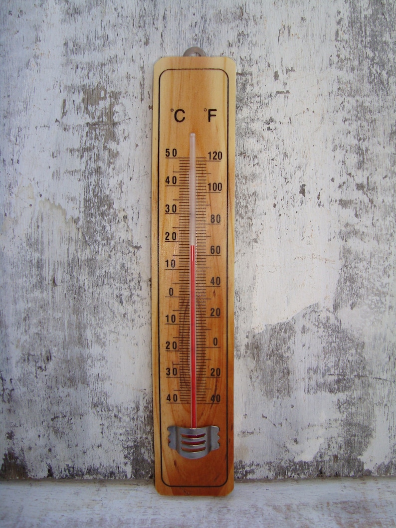 Vintage Thermometer Wood Old Thermometer Wooden | Etsy