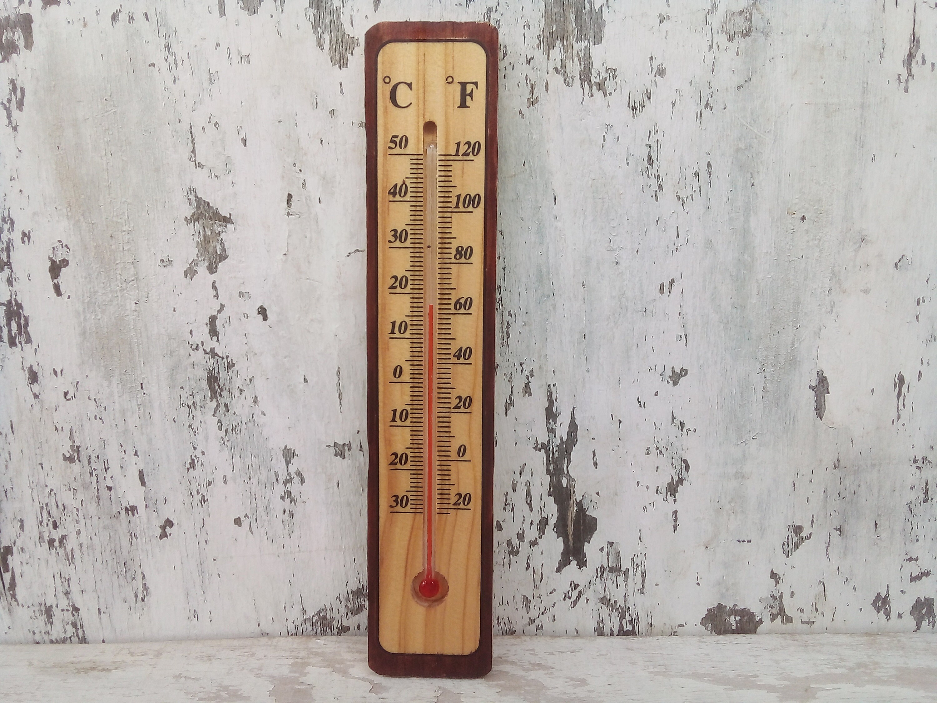 Vintage Thermometer Wood Old Thermometer Wooden Thermometer Indoor ...