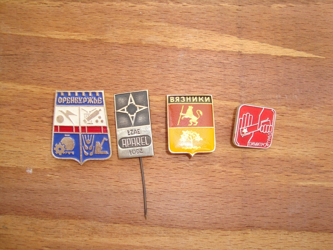 4 Badges Accessories Antique Badges Badge Set - Etsy