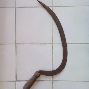 Primitive Hand Sickle/vintage Farmhouse Tools/ Wooden Harvest Tool With ...