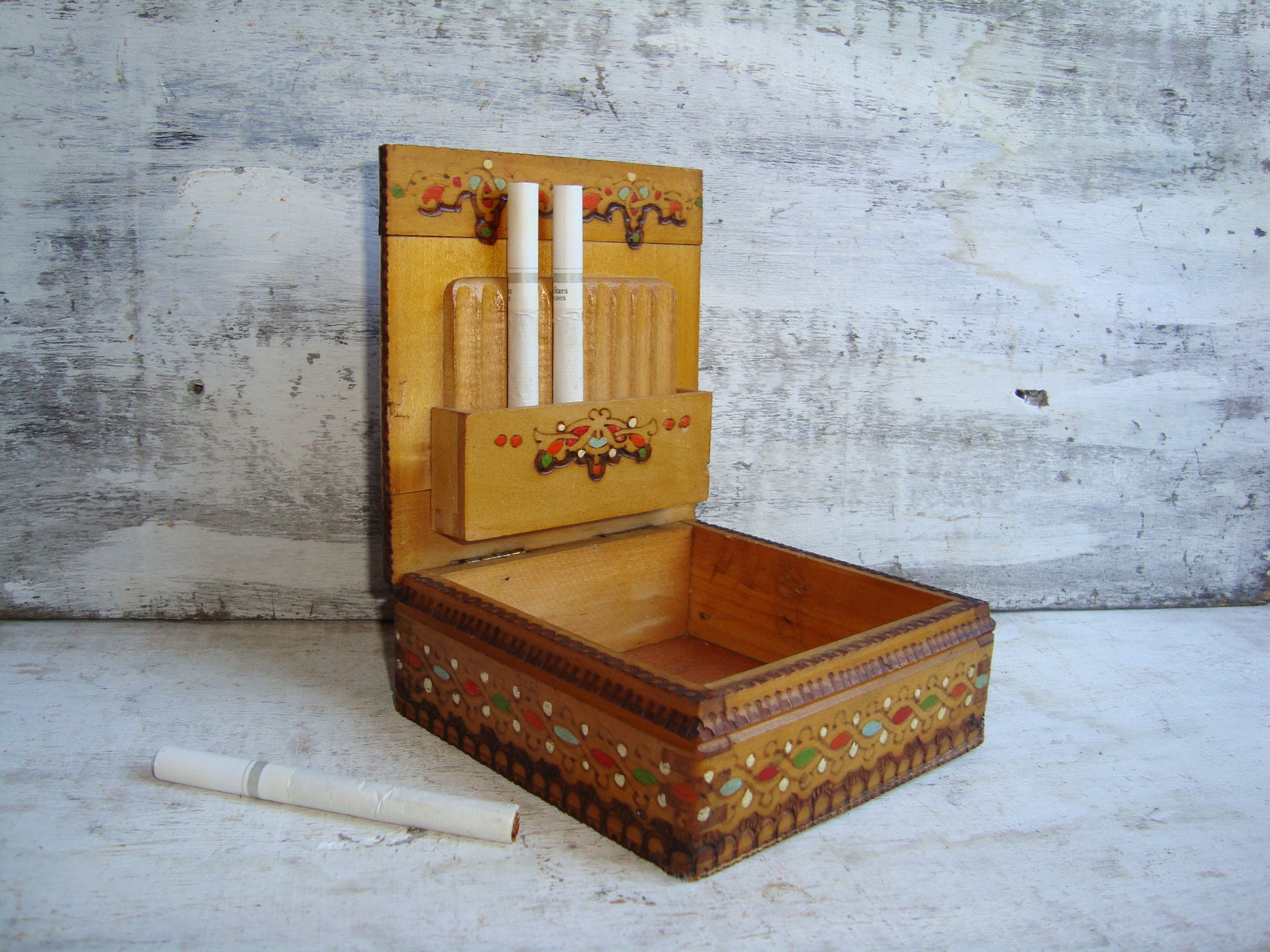 Wood Cigarette Box Large Cigarette Box Cigarette Box - Etsy