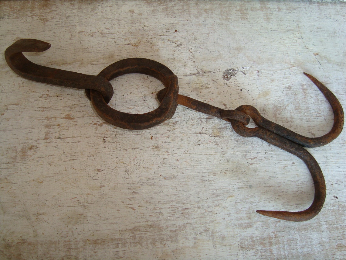 Old Hook Hand Forged Hook Very Old Hook Butcher Hook Primitive Hanger ...
