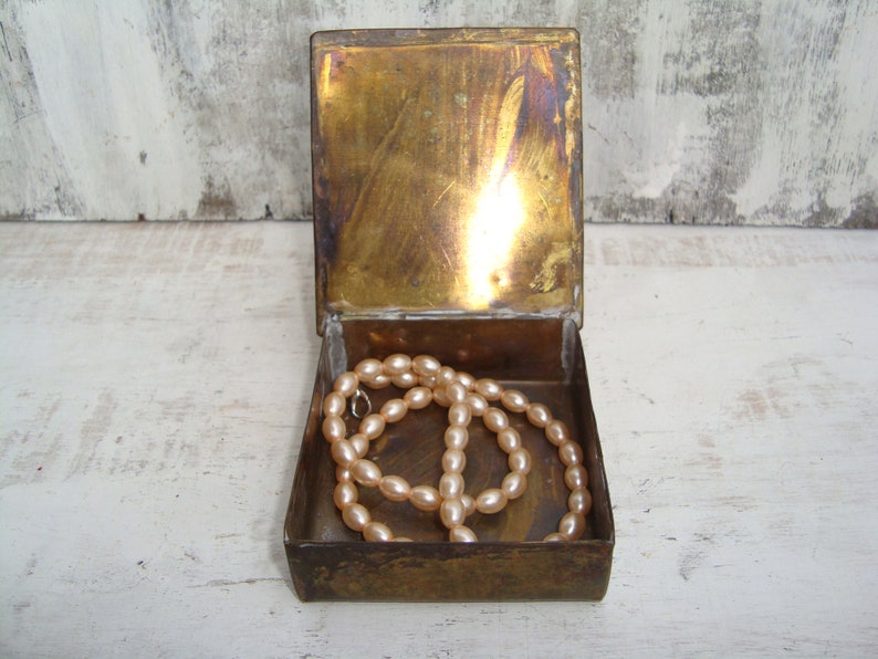 Antique Brass Box, Antique Brass Box, Antique Small Brass Box - Etsy