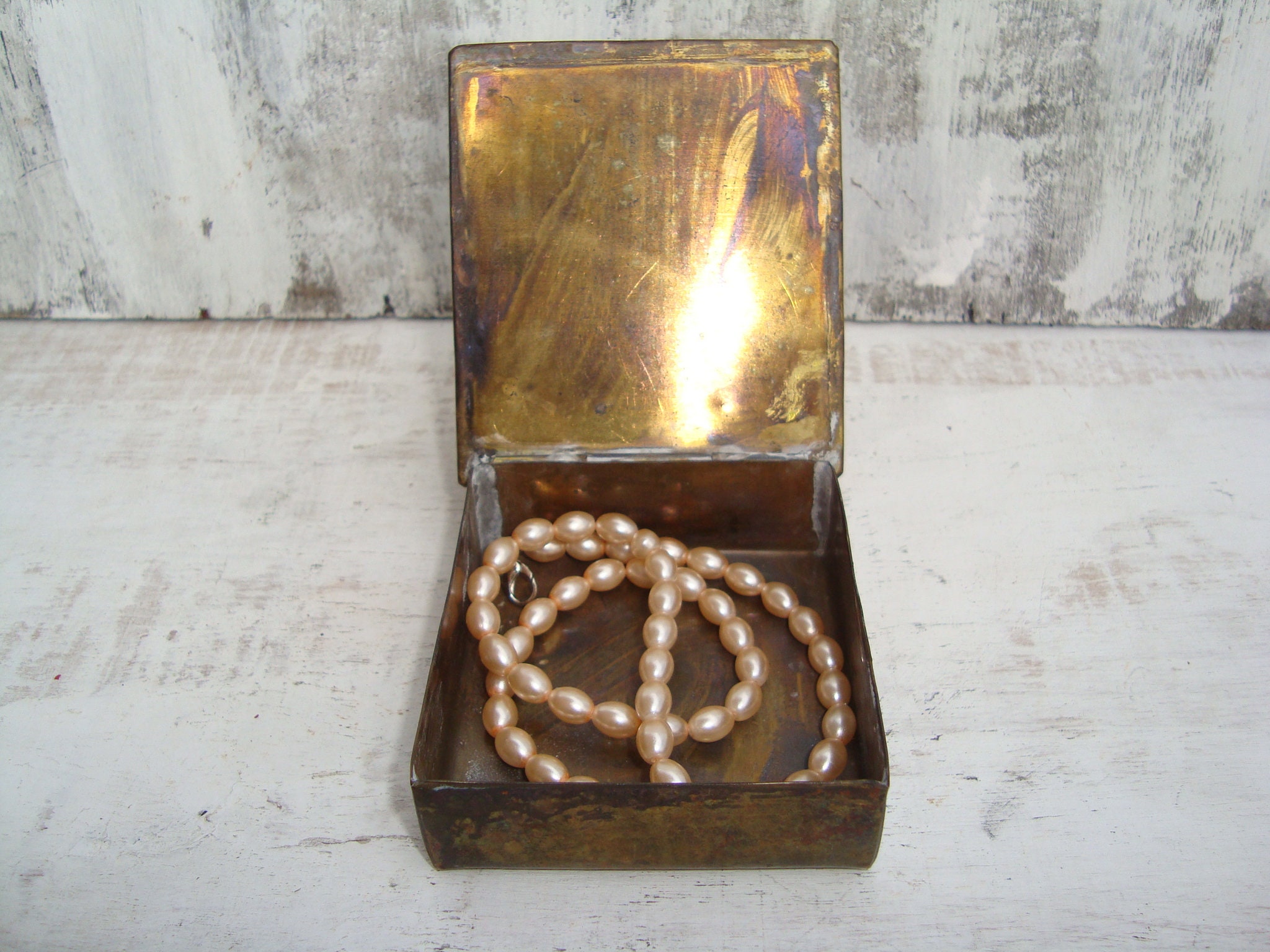 Antique Brass Box, Antique Brass Box, Antique Small Brass Box - Etsy