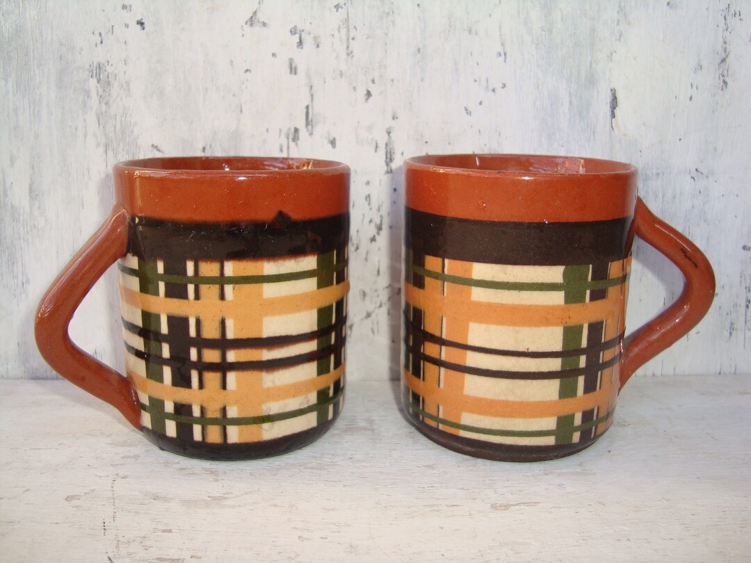 Vintage Art Bulgarian Troyan Pottery - Handmade Ceramic -coffee Cup ...