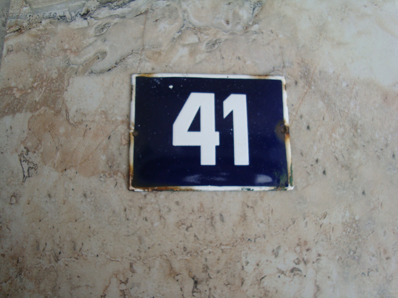 Vintage Enameled House Number Street House Number 41 Door Gate Plate ...