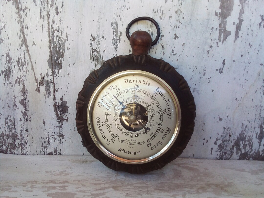Vintage Decorative, Weather , WOODEN Barometer ,circa 1970's, Spain - Etsy