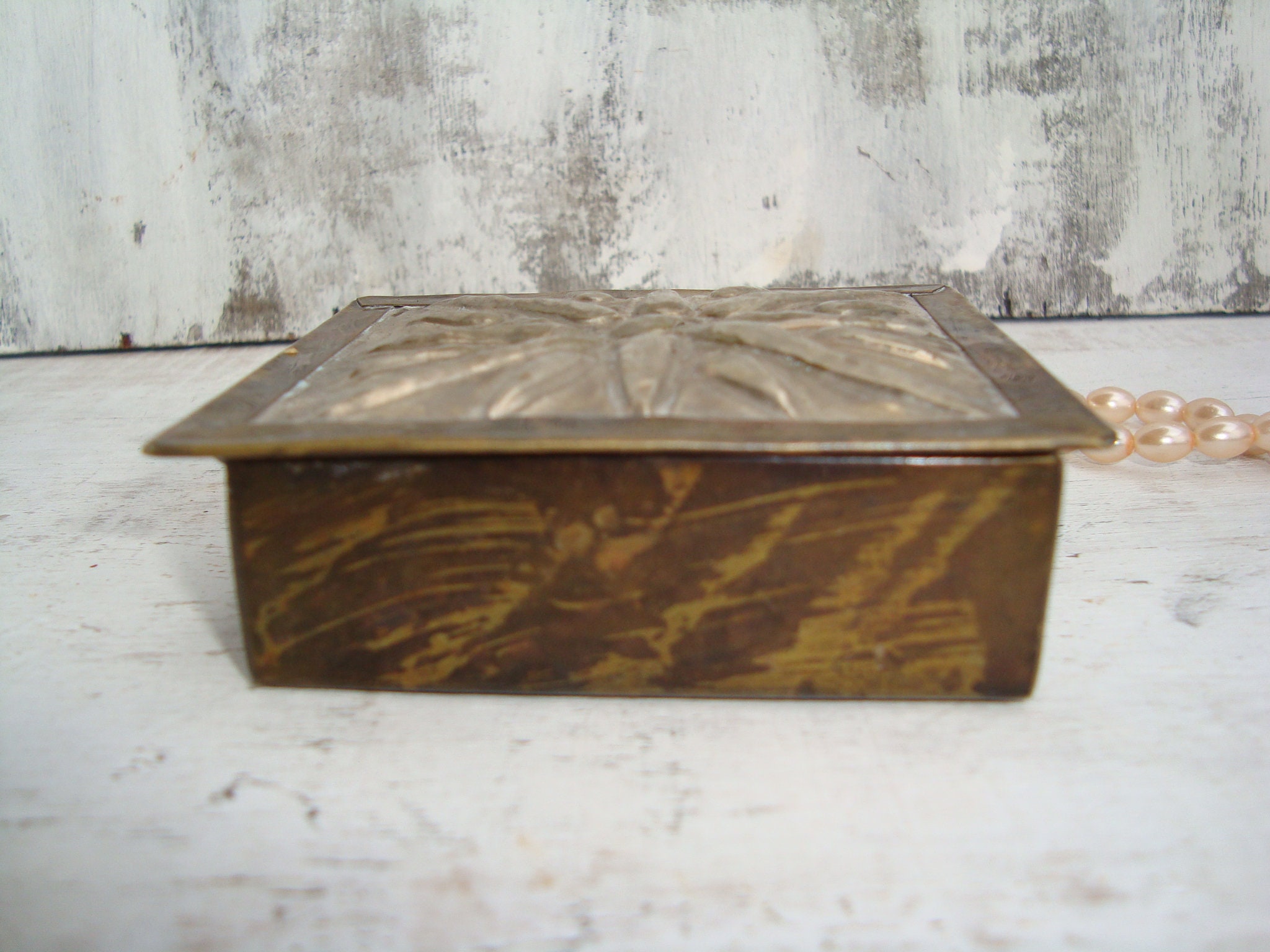 Antique Brass Box, Antique Brass Box, Antique Small Brass Box - Etsy