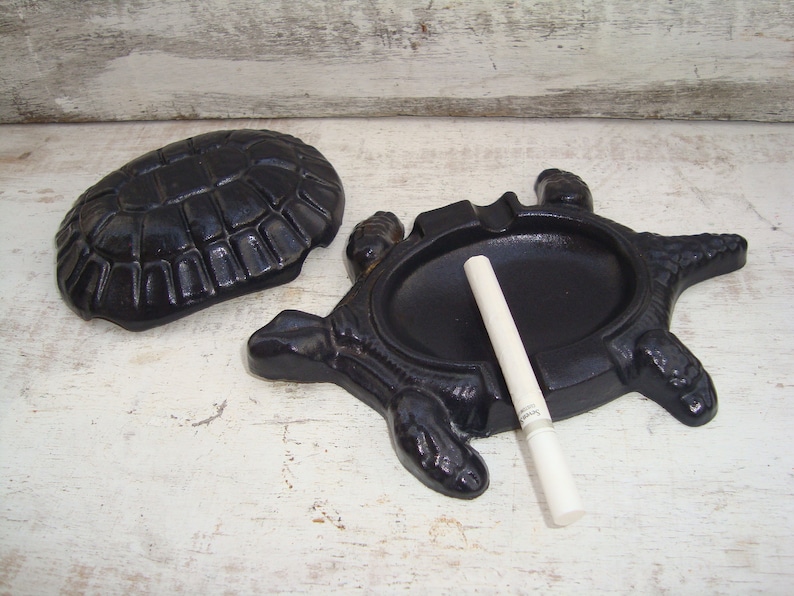 Vintage Metal Turtle ,metal Ashtray, Turtle Shell Aged , Metal Vintage ...