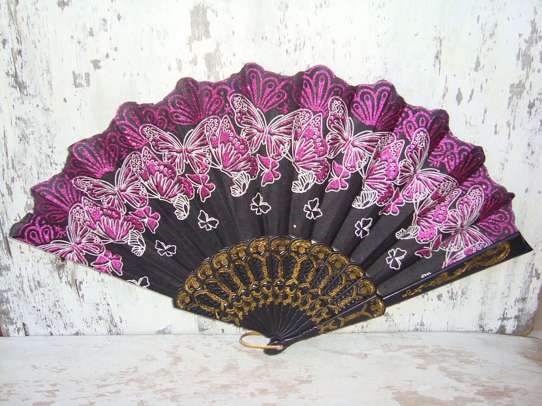Elegant, Beautiful Design Hand Fan, Hand Held Fan, Spanish Style Fan ...